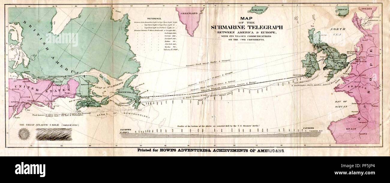 Atlantic cable Map Stock Photo - Alamy