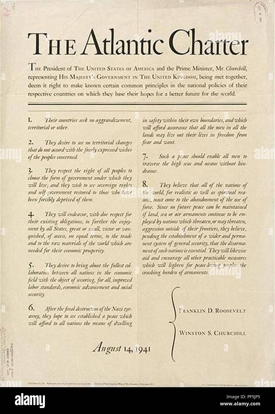 Atlantic Charter (color Stock Photo - Alamy