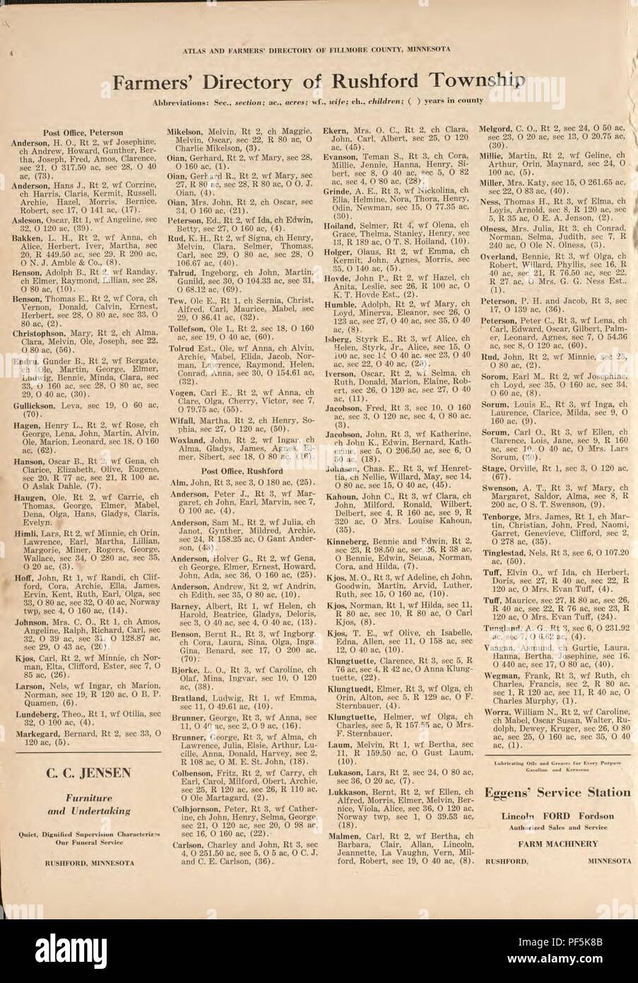 Atlas and farmers' directory of Fillmore County, Minnesota - containing ...