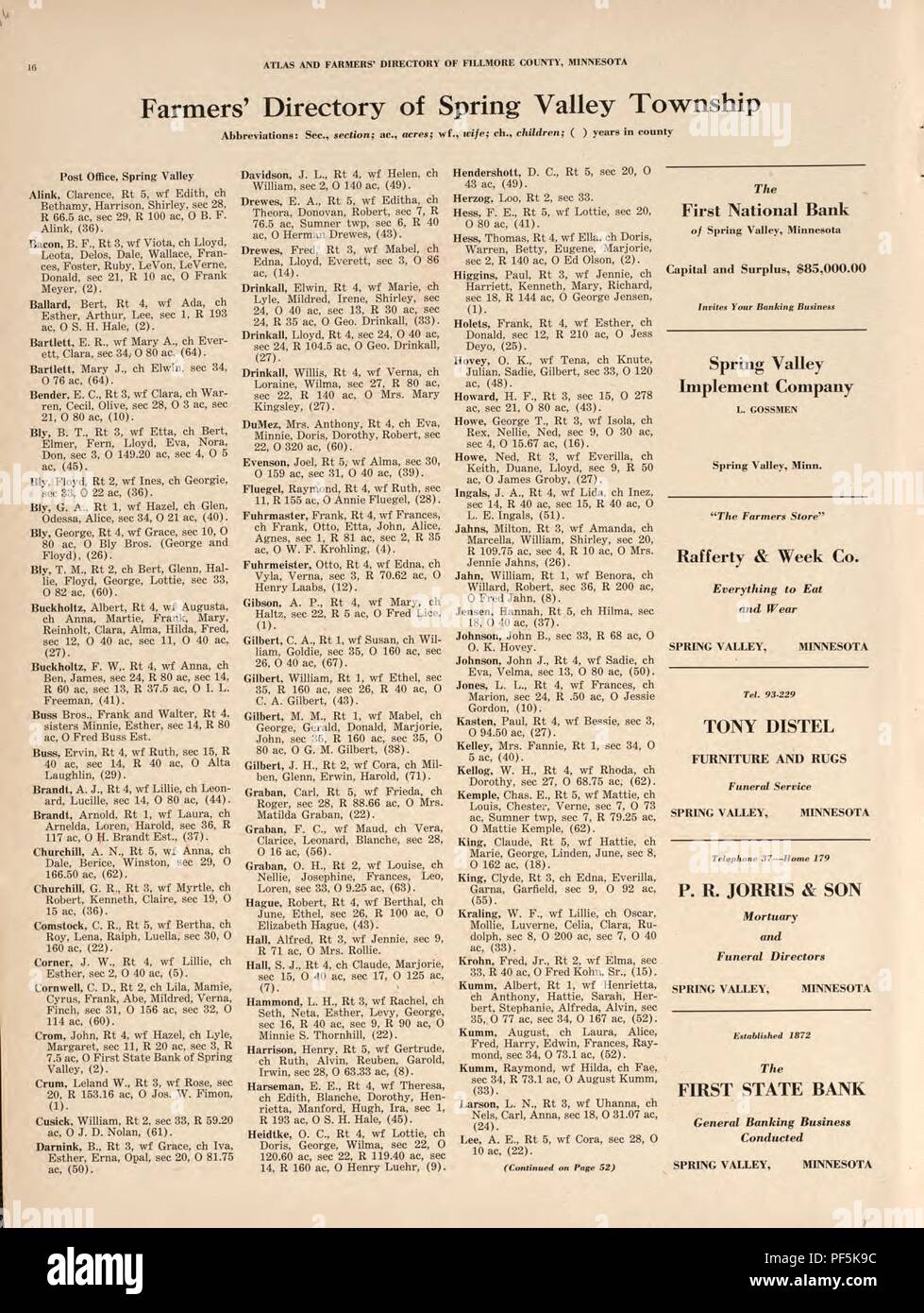 Atlas and farmers' directory of Fillmore County, Minnesota - containing ...