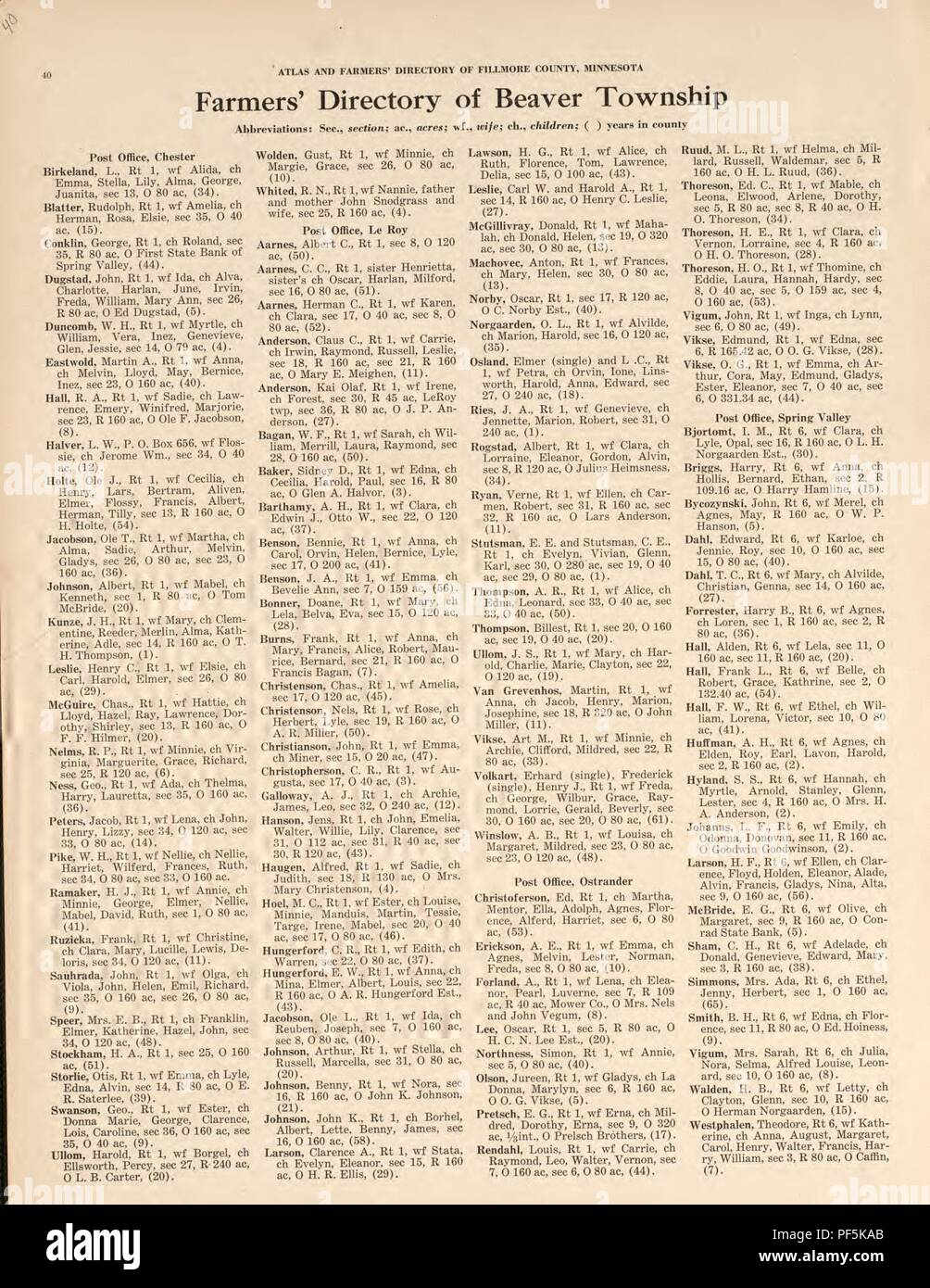 Atlas and farmers' directory of Fillmore County, Minnesota - containing ...