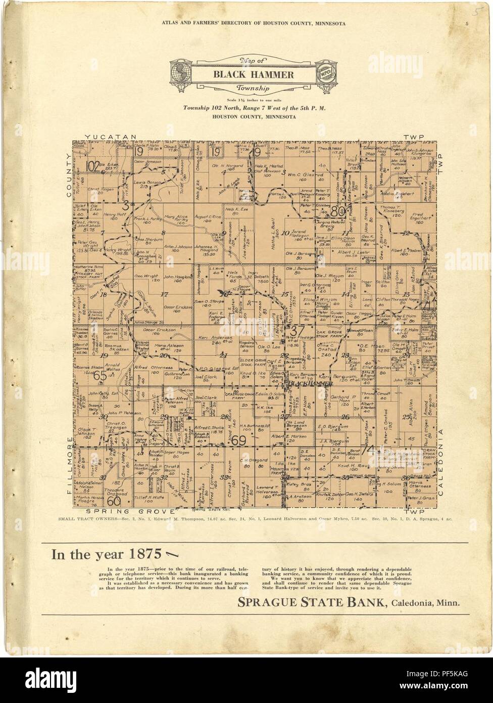 Map of houston minnesota hi-res stock photography and images - Alamy