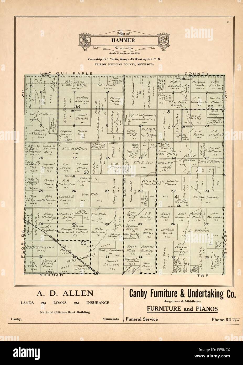 Atlas and farmers' directory of Yellow Medicine County, Minnesota ...