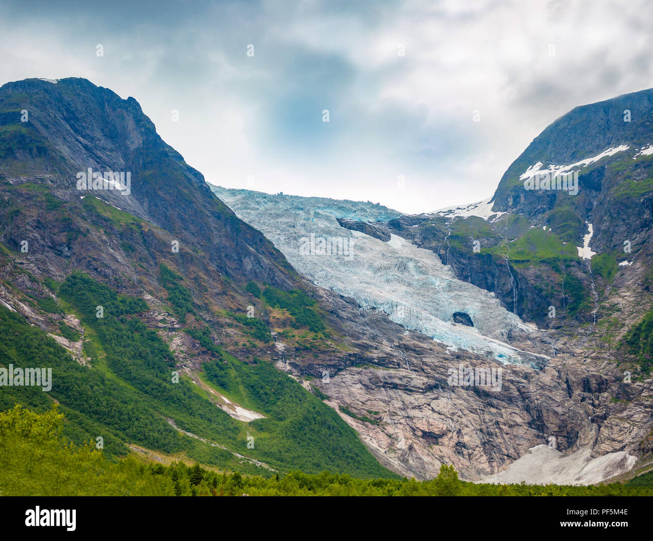 Briksdal glacier next to Olden, Norway Stock Photo - Alamy