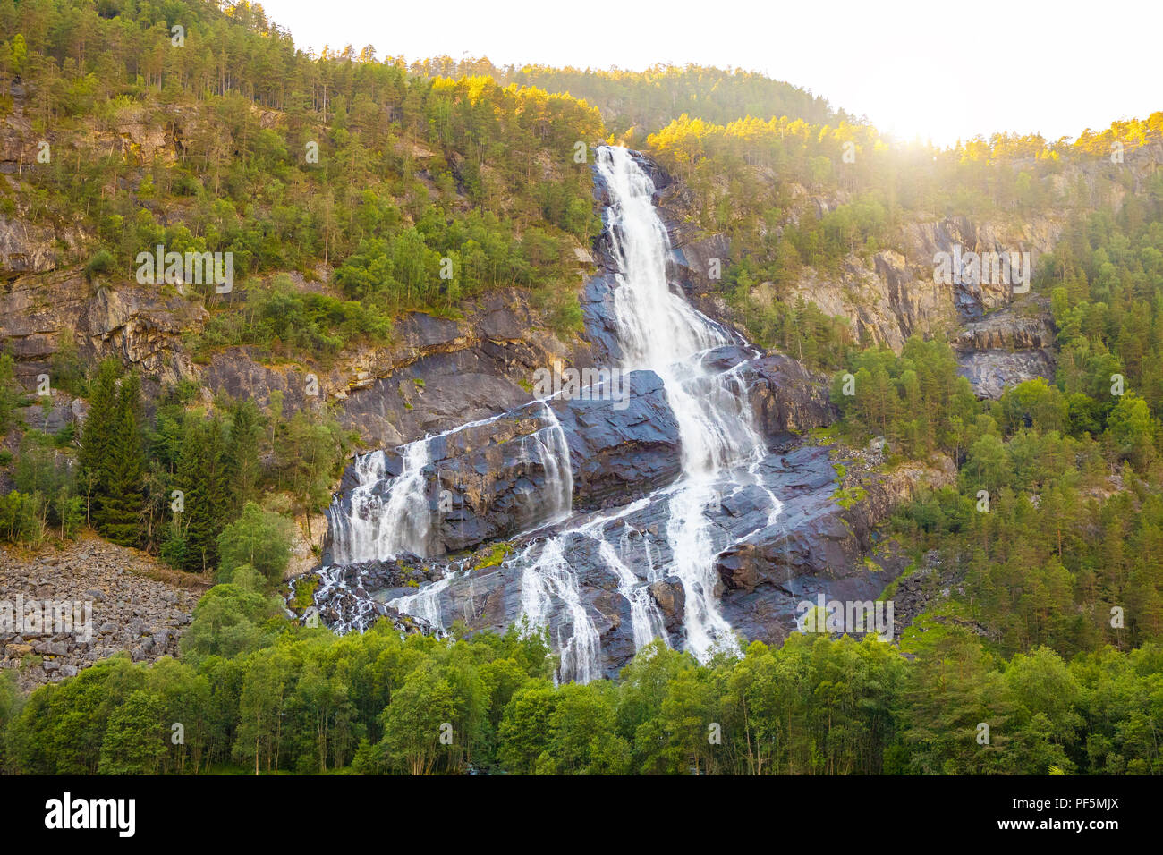 Northern lights forest waterfall hi-res stock photography and images ...