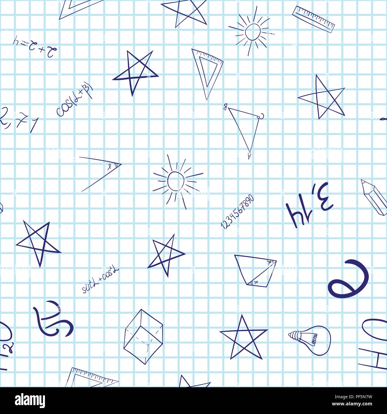 abstract vector school doodles seamless pattern Stock Vector Image ...