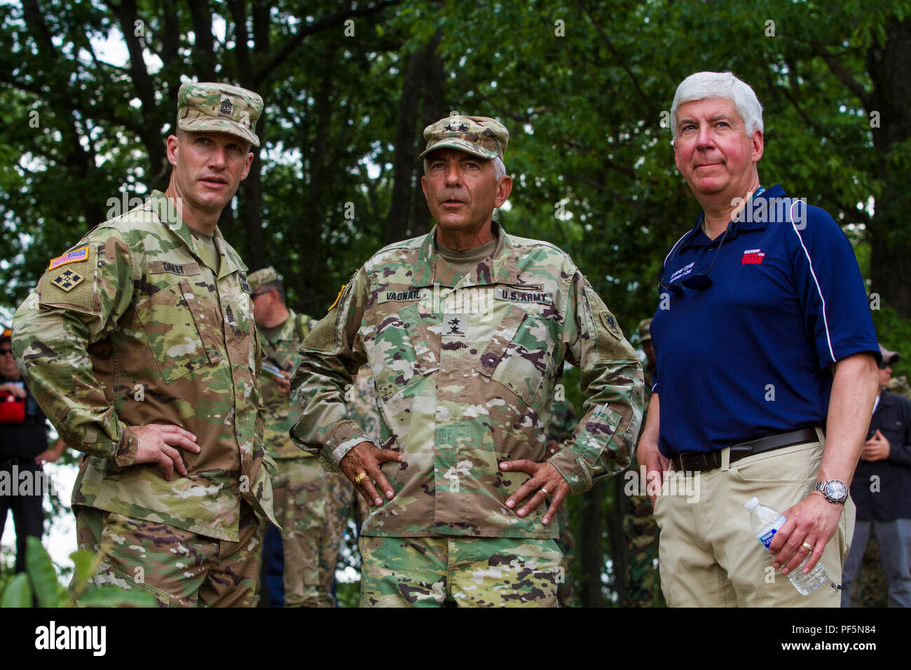Governor Rick Snyder, Major General Gregory Vadnais, and Sergeant Major ...