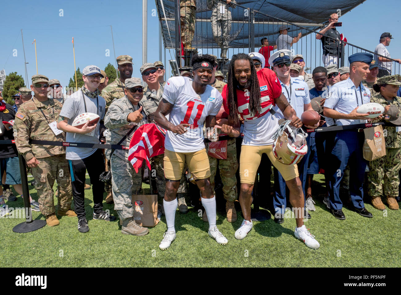 49ers players Marquise Goodwin, wide receiver, and Richard Sherman ...