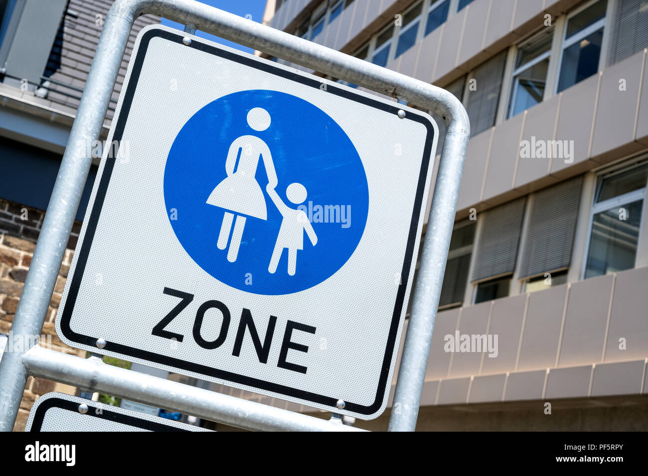 Pedestrian zone road sign hi-res stock photography and images - Alamy