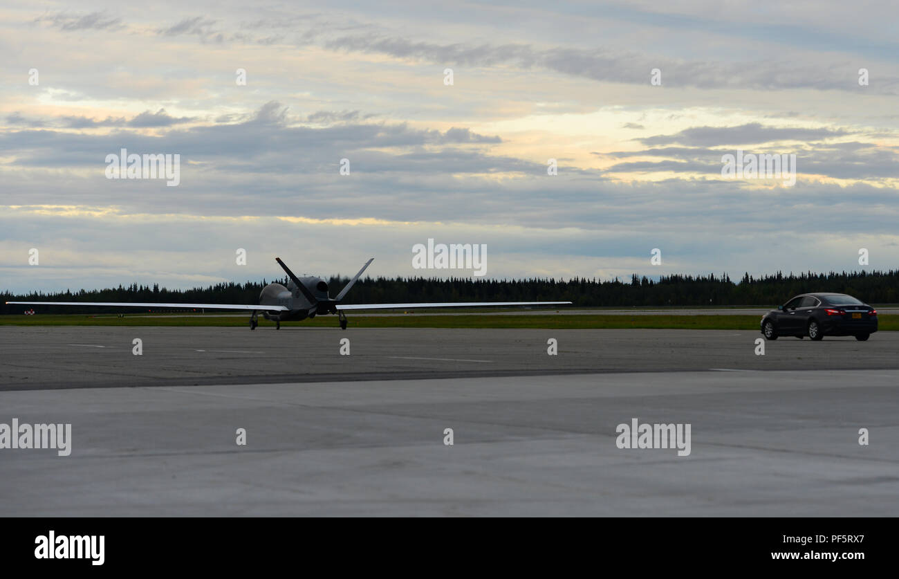An RQ-4 Global Hawk, assigned to the 12th Reconnaissance Squadron, is ...