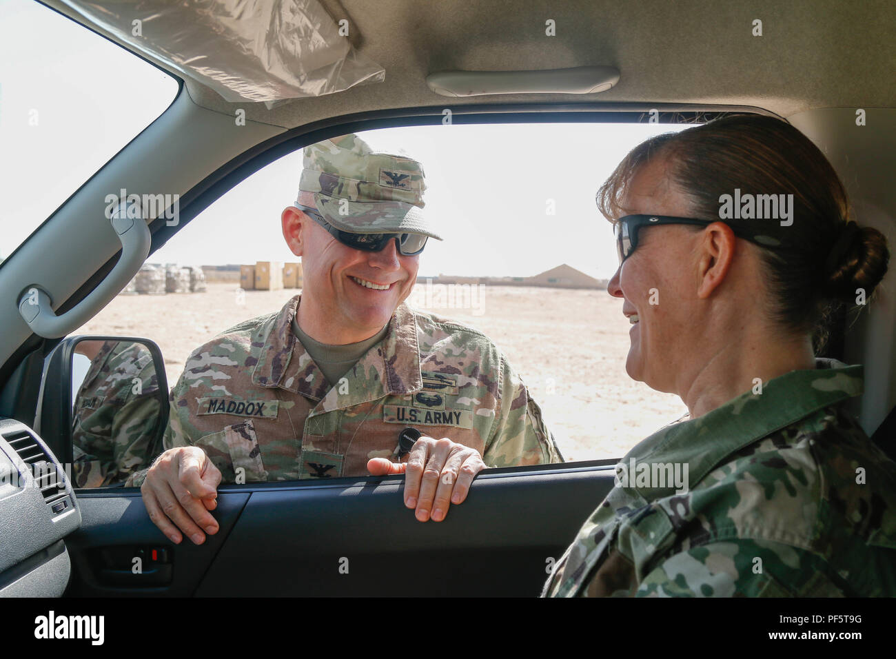 U.S. Army Col. Michael Maddox, the base commander for Al Asad Air Base ...