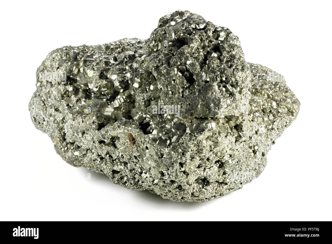 pyrite from Peru isolated on white background Stock Photo - Alamy