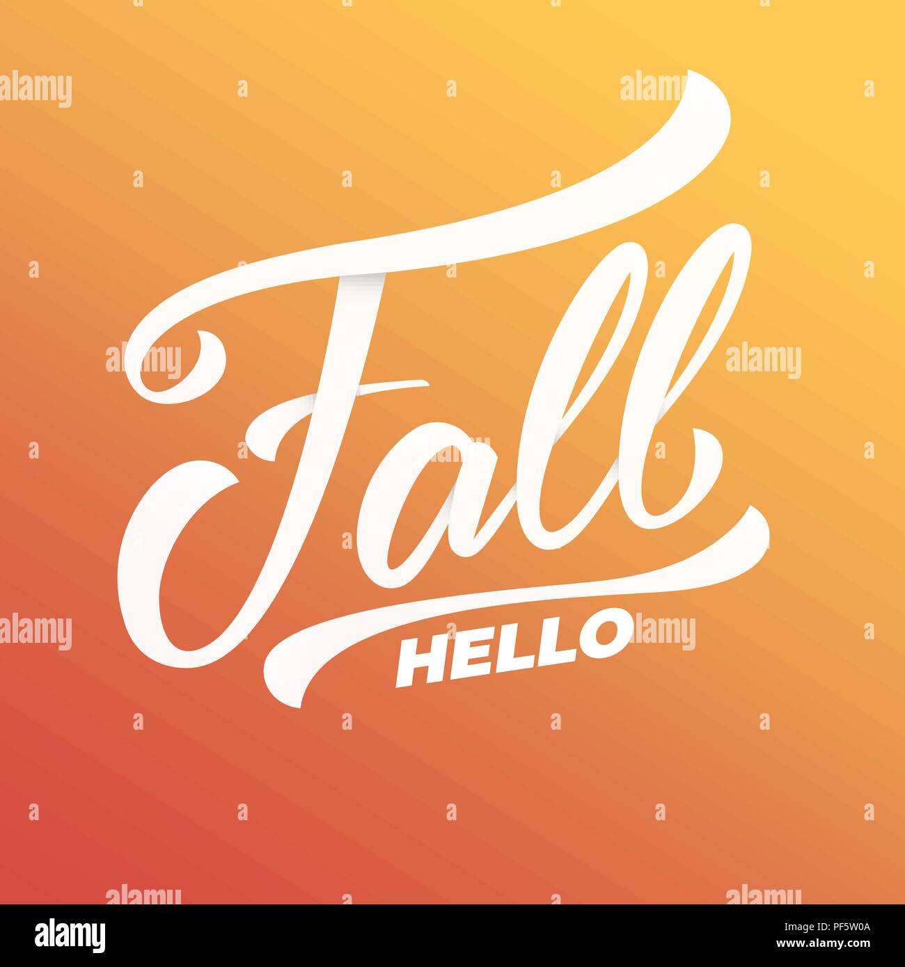 Fall hello. Hand lettering calligraphy Fall hello Stock Vector Image ...