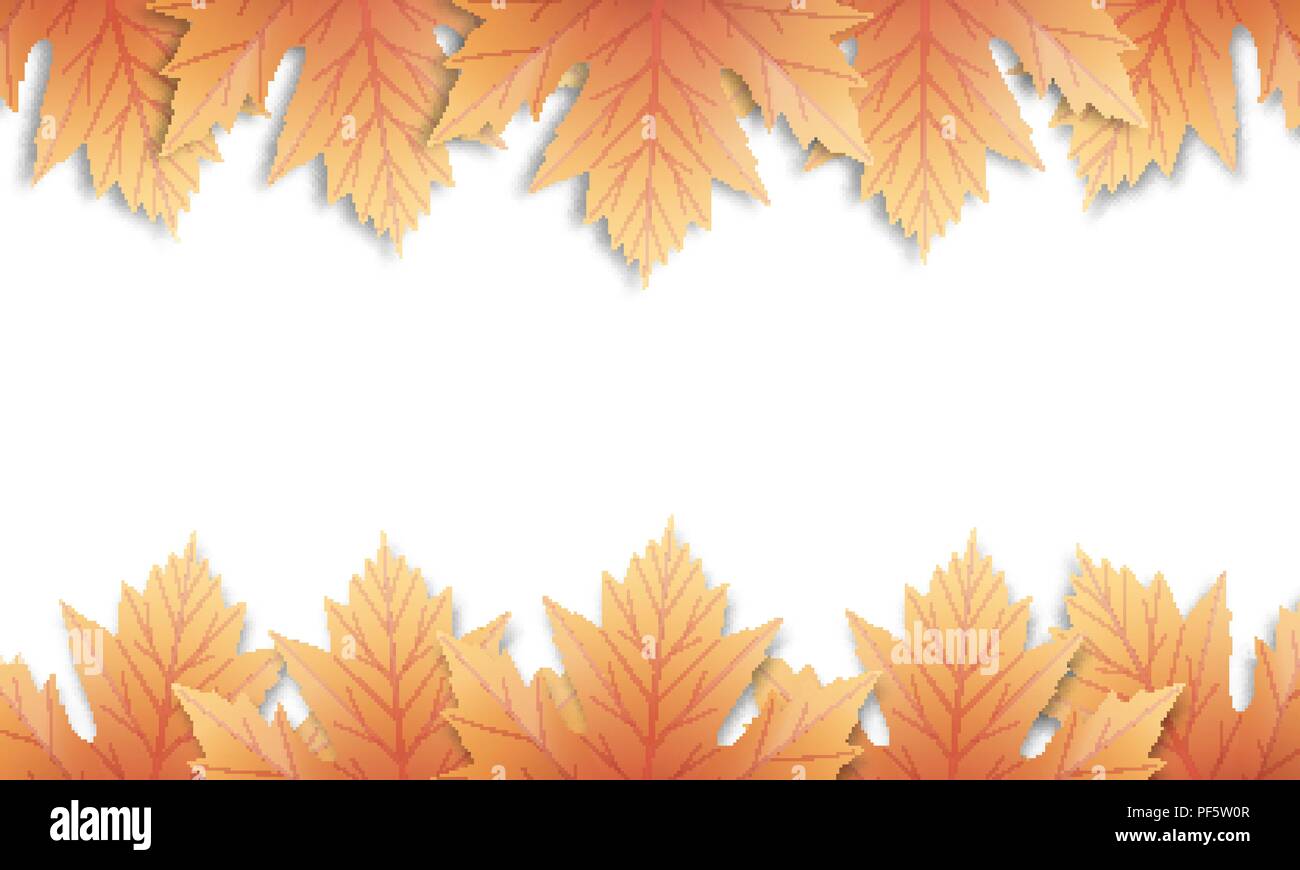 Autumn leaves background. Fall maple leaves frame, overlay, banner ...