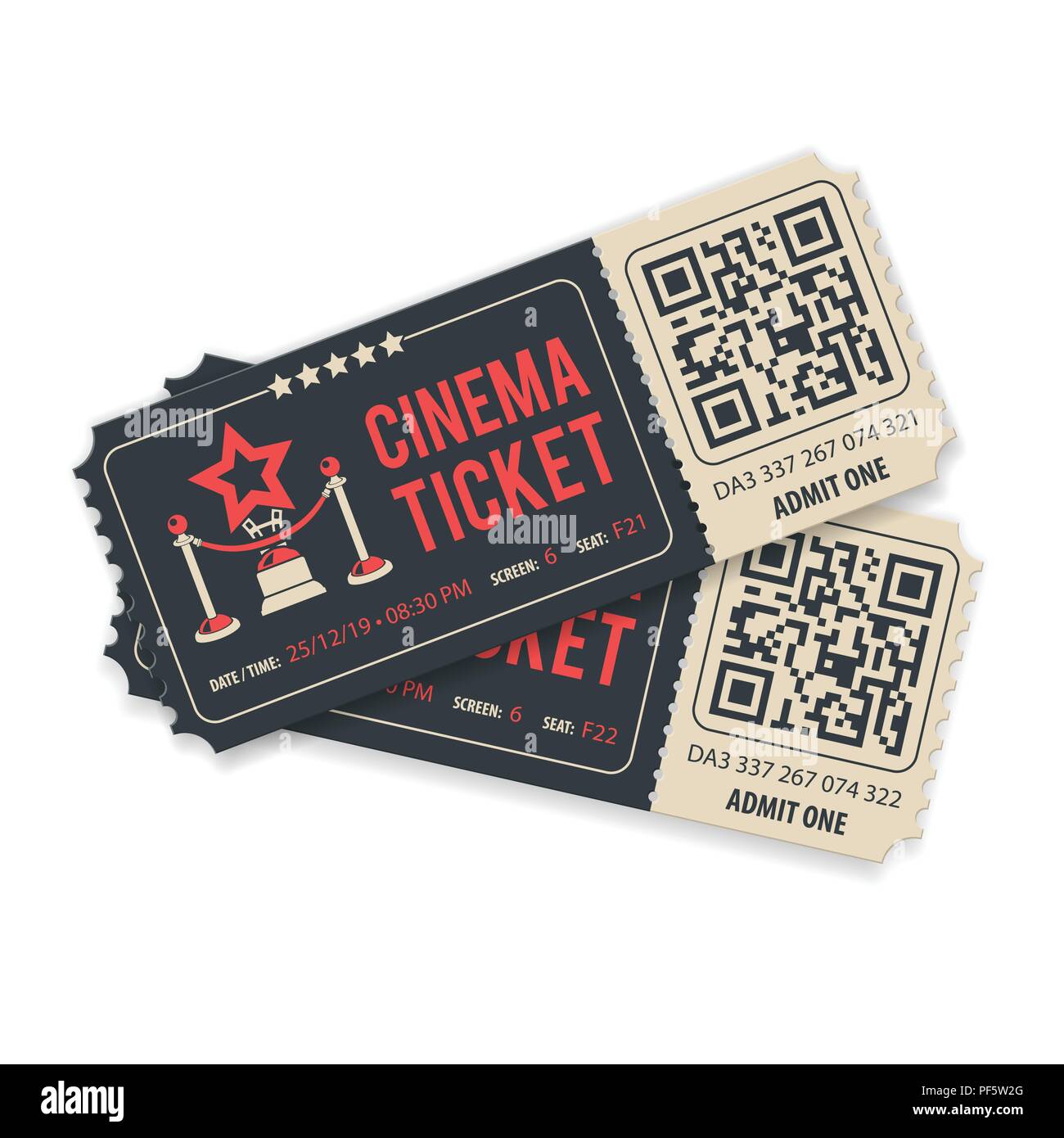 Set Cinema Tickets Stock Vector Image & Art - Alamy