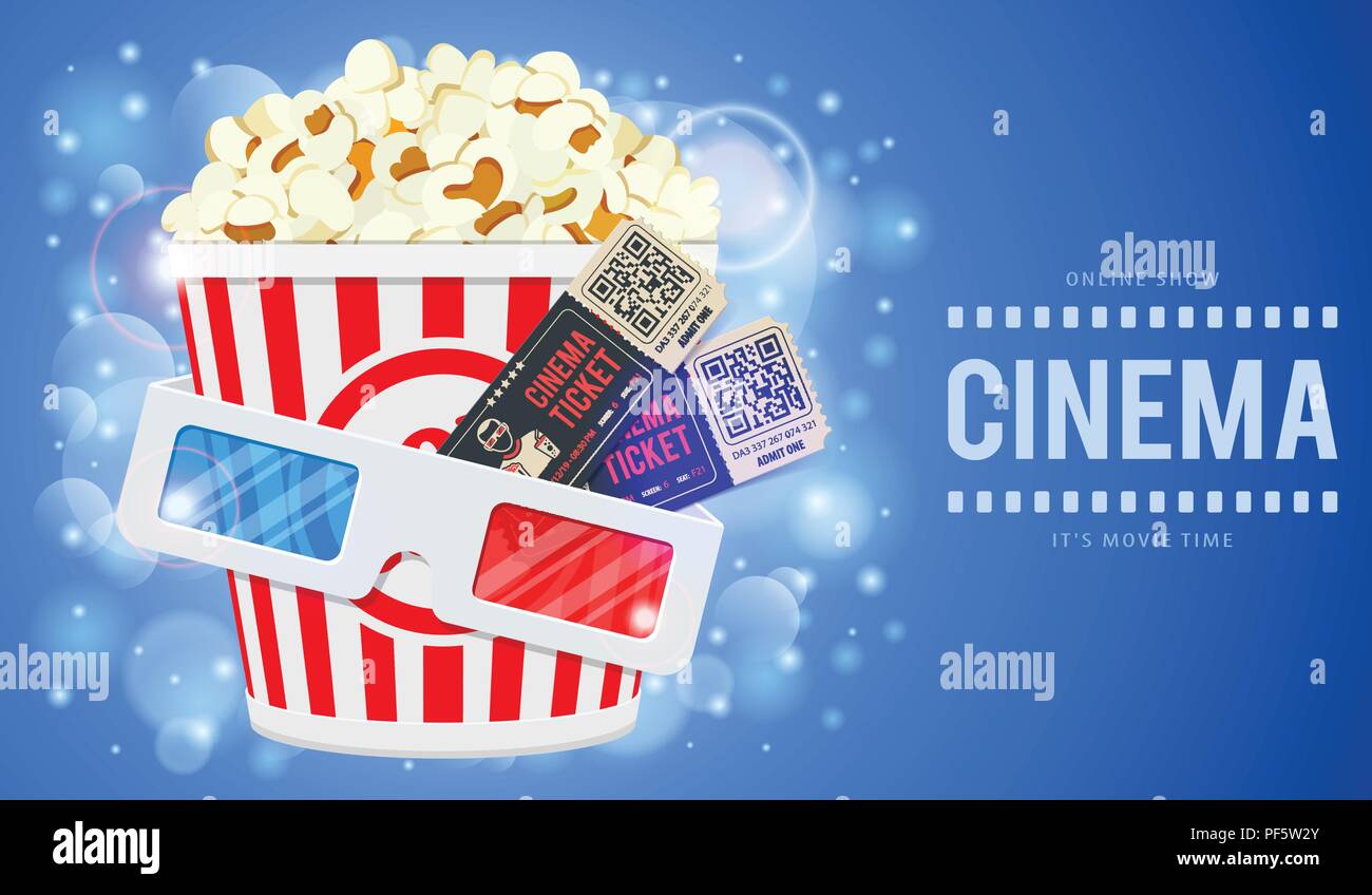 Bag popcorn concept cinema Stock Vector Images - Alamy