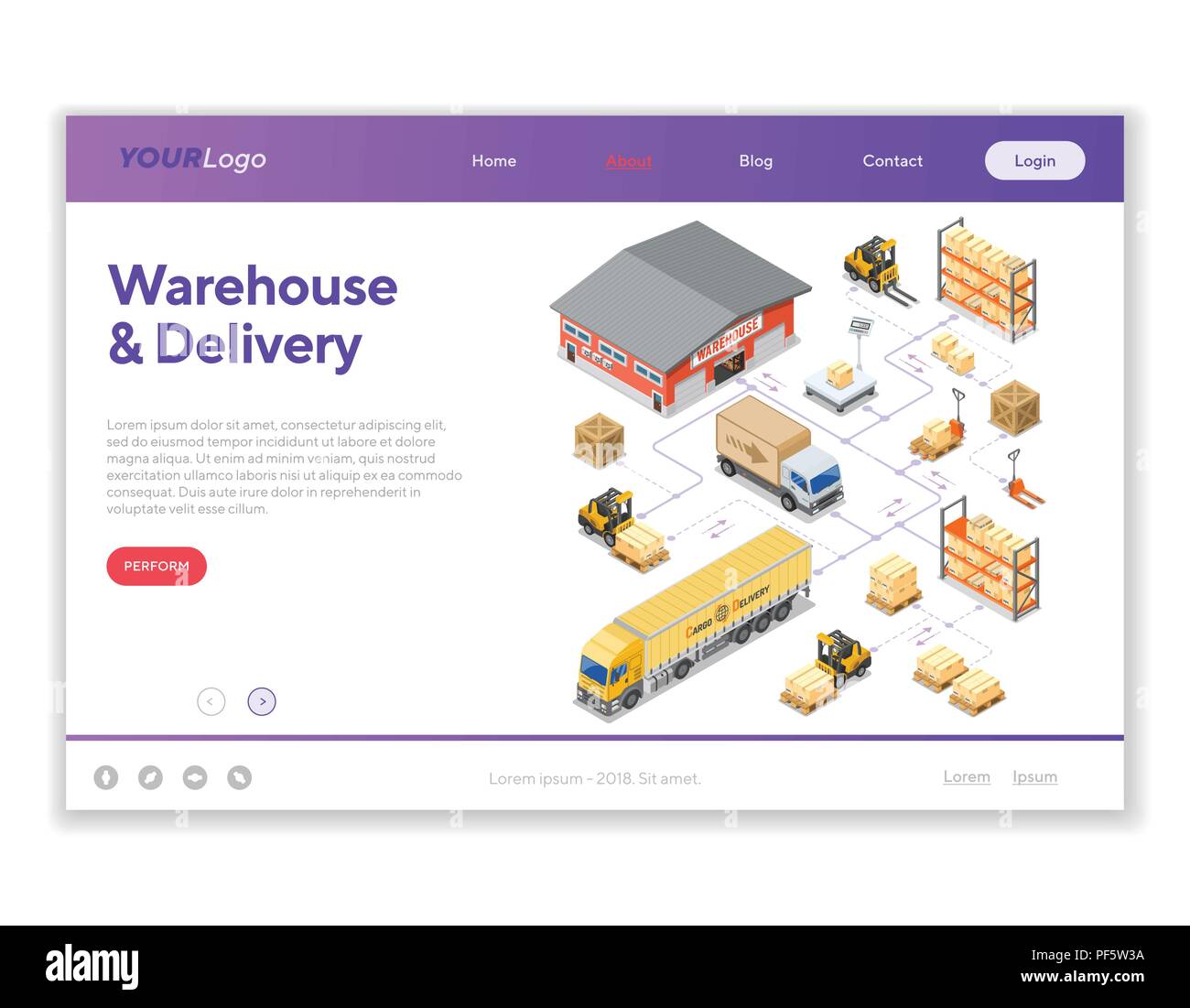 Warehouse Storage and Delivery Isometric Infographics Stock Vector ...