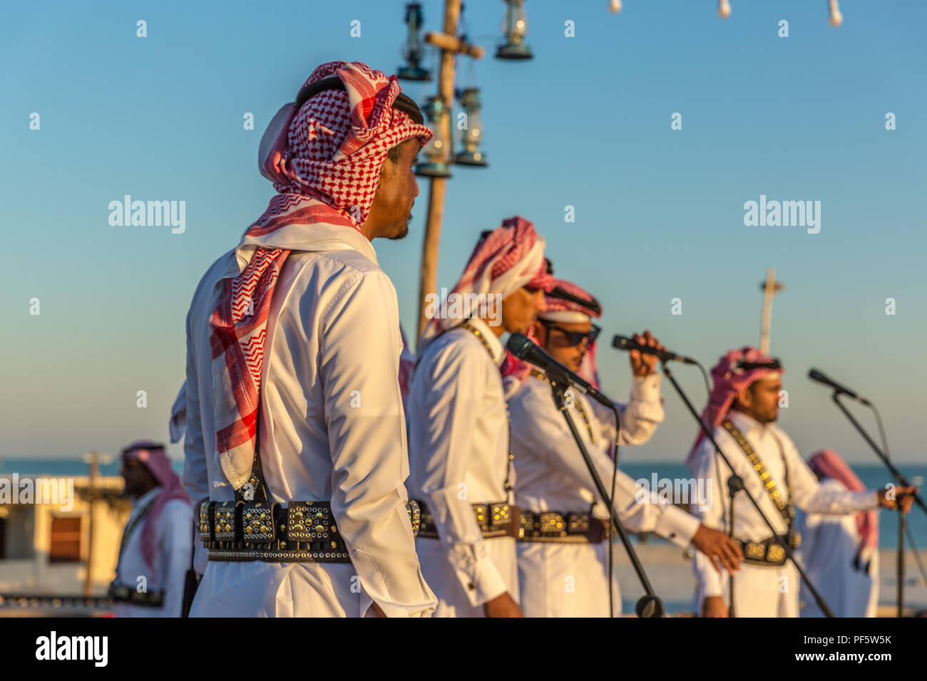 Doha, Qatar, Jan 9th 2018 - Colorful celebration in Doha, with local ...