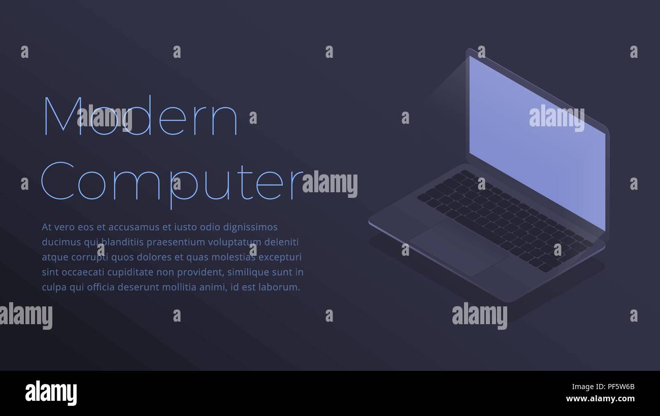 Laptop computer device. Modern web template of isometric laptop ...