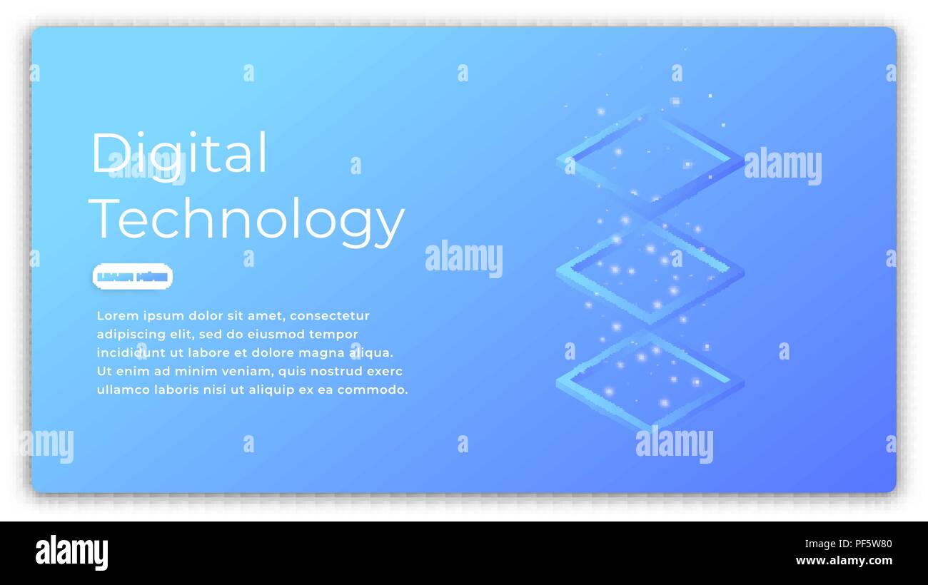 Digital technology isometric concept. Illustration of data analysis ...