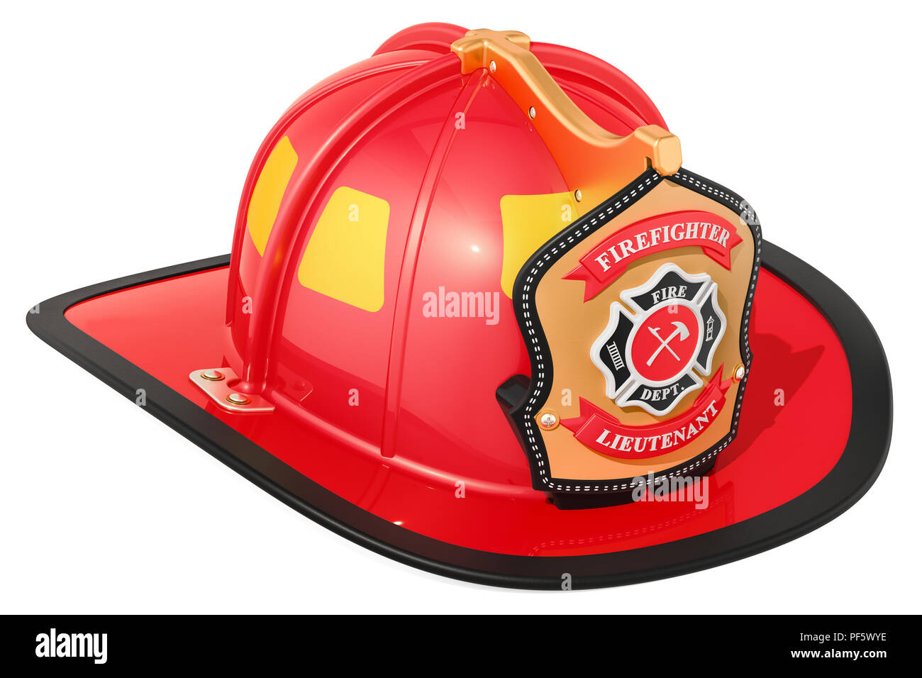 Firefighter Helmet, 3D rendering isolated on white background Stock ...