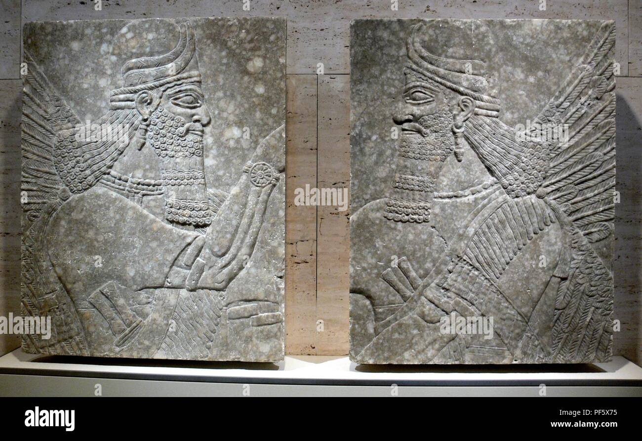 Assyrian Winged deities Kimbell Stock Photo - Alamy