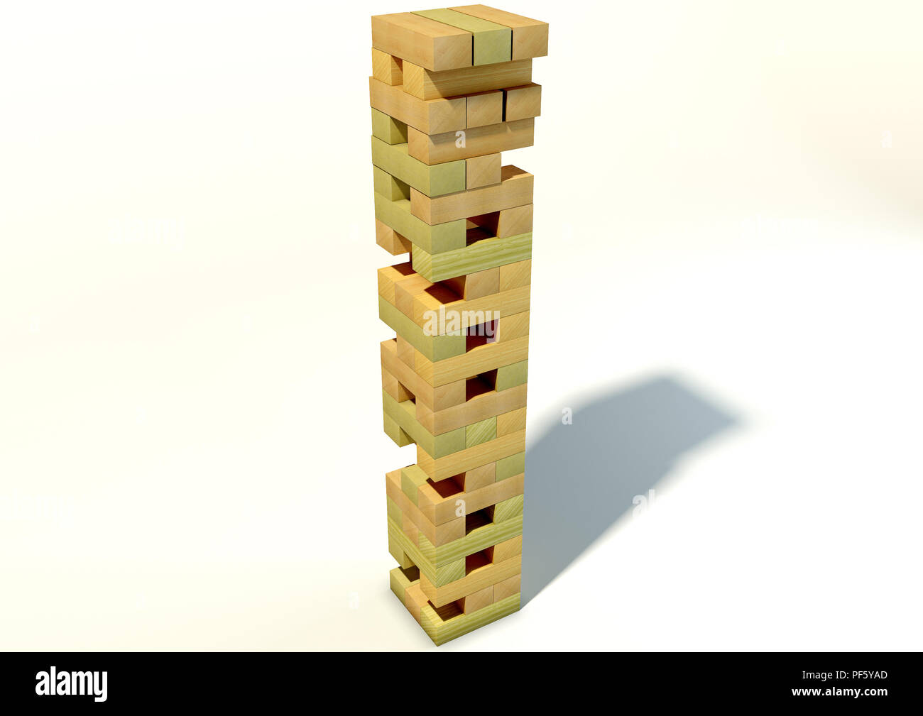 A 3d illustration of wood tumbling tower Stock Photo - Alamy