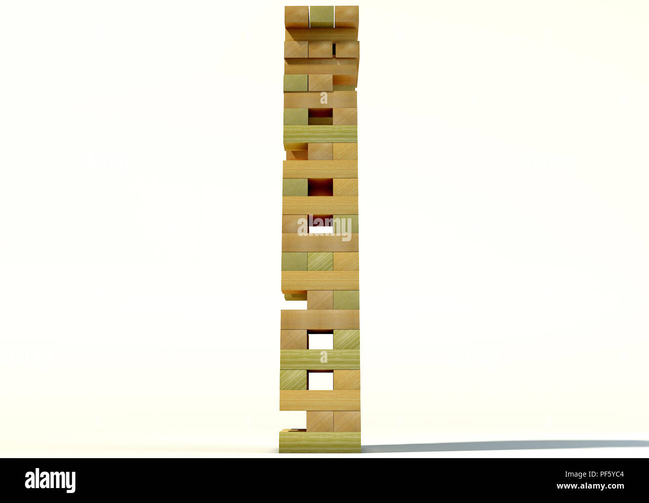 A 3d illustration of wood tumbling tower Stock Photo - Alamy