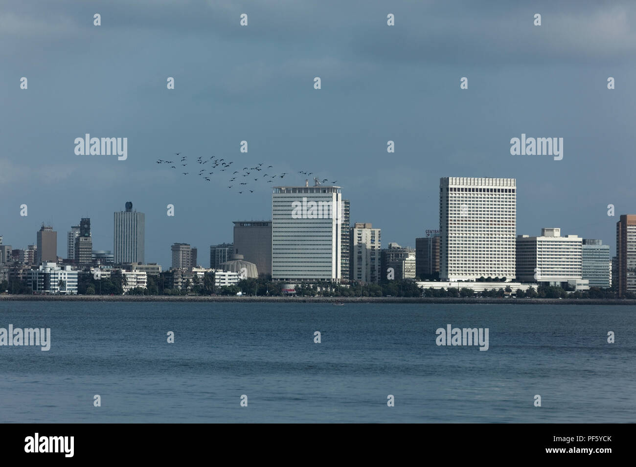 View of Nariman Point skyline from Marine Drive, Mumbai, Maharashtra ...
