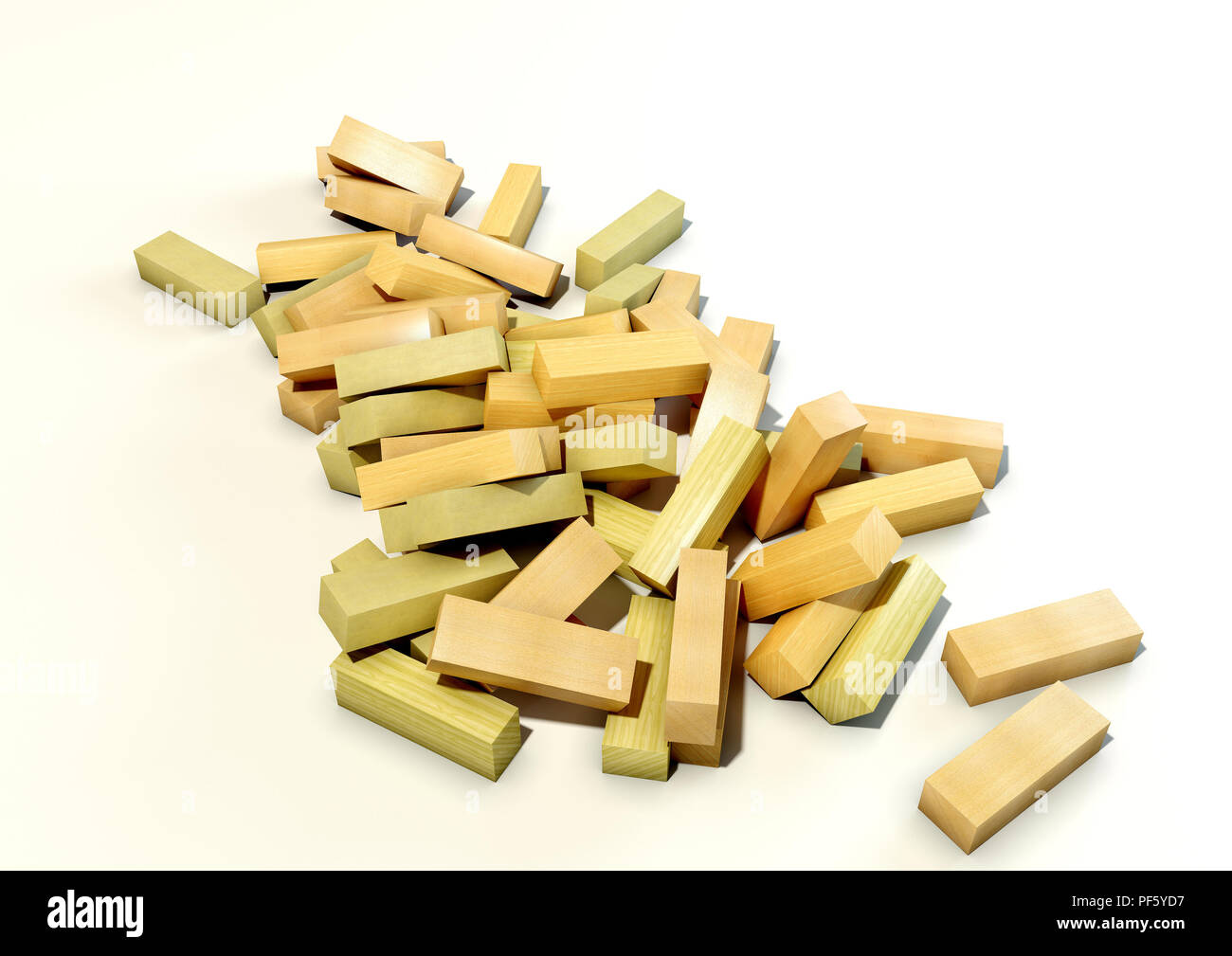 A 3d illustration of wood tumbling tower Stock Photo - Alamy