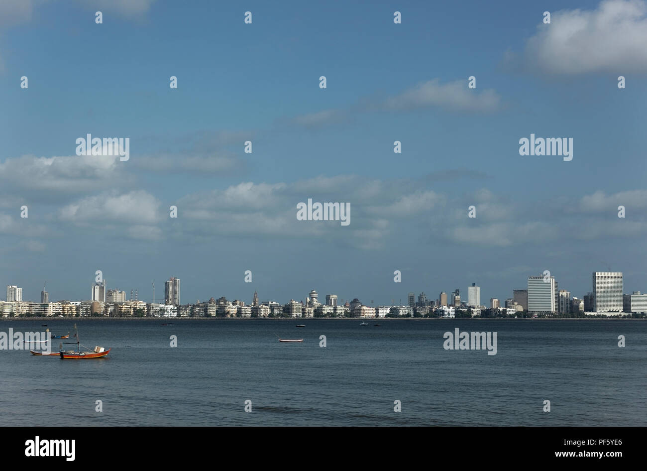 View of Nariman Point skyline from Marine Drive, Mumbai, Maharashtra ...