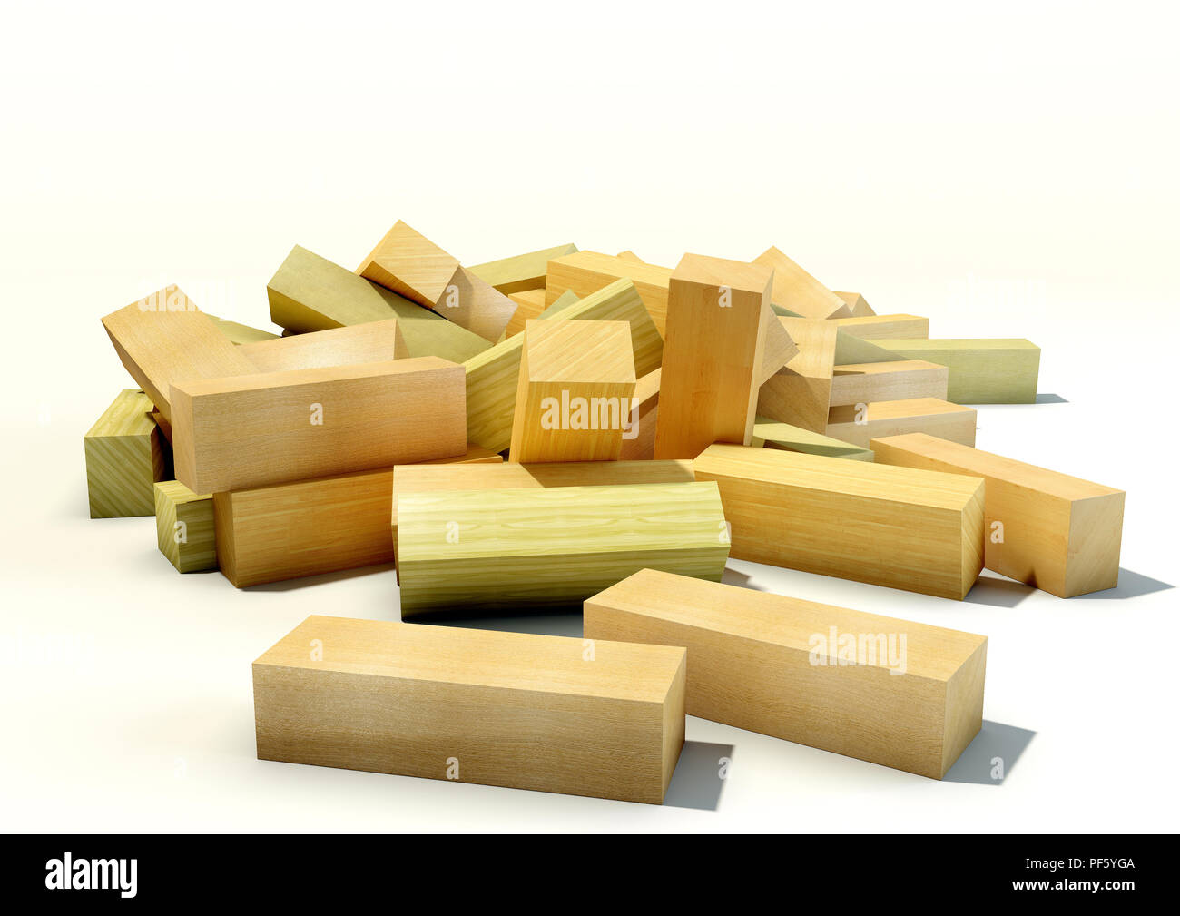 A 3d illustration of wood tumbling tower Stock Photo - Alamy