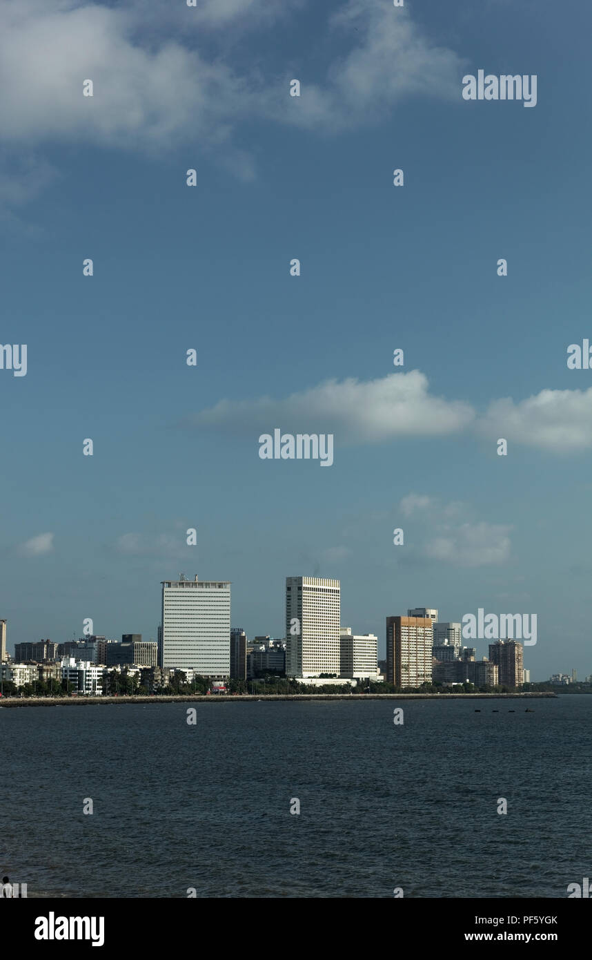 View of Nariman Point skyline from Marine Drive, Mumbai, Maharashtra ...