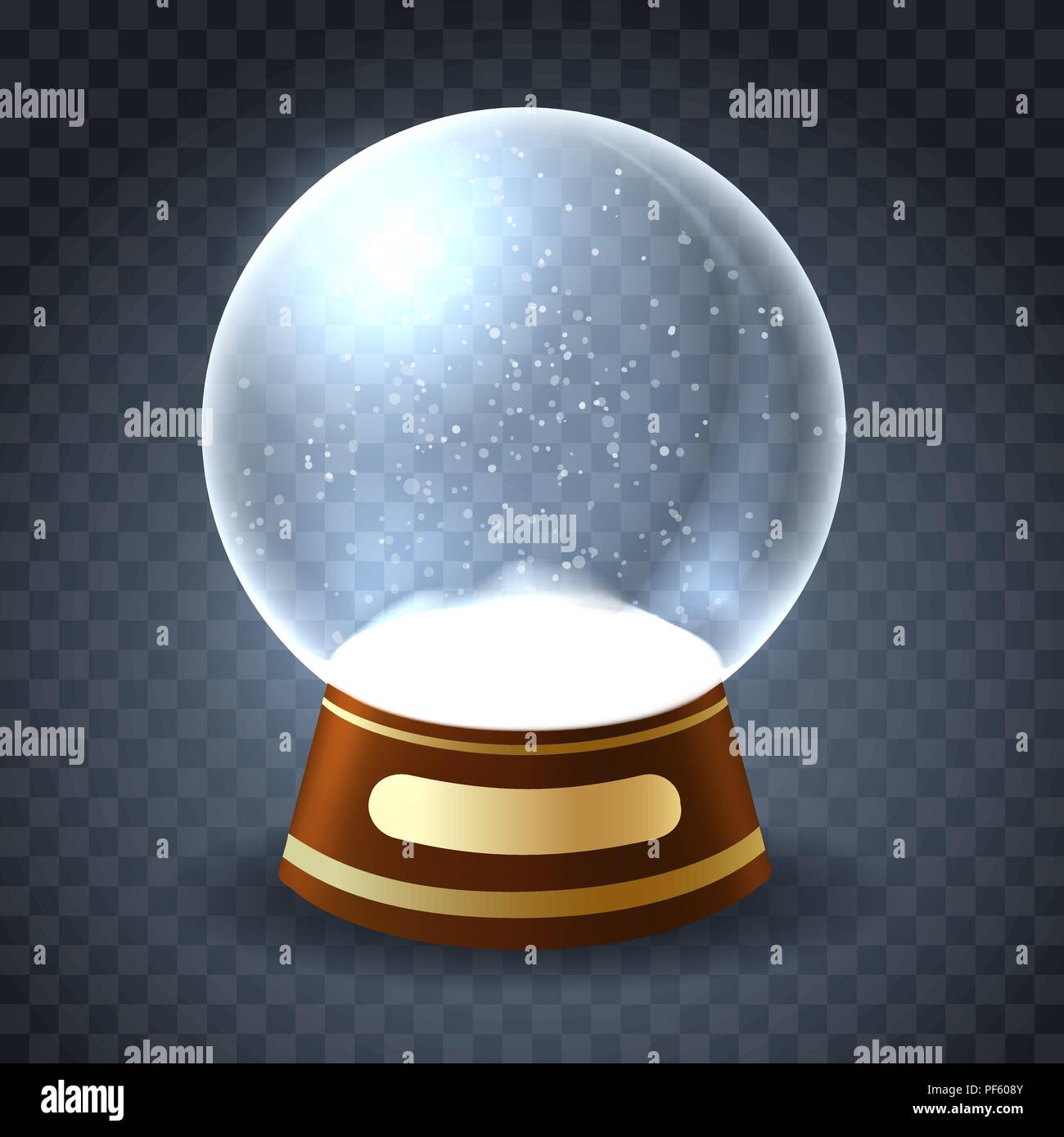 Snowglobe. Empty snow globe isolated on transparent background for xmas ...