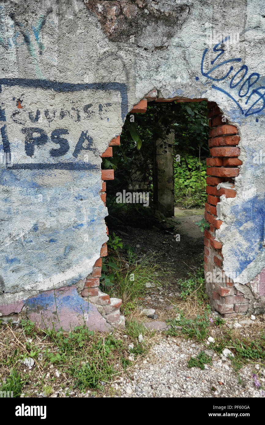 Old chemical factory from the Communist era, Kotor, Montenegro Stock ...