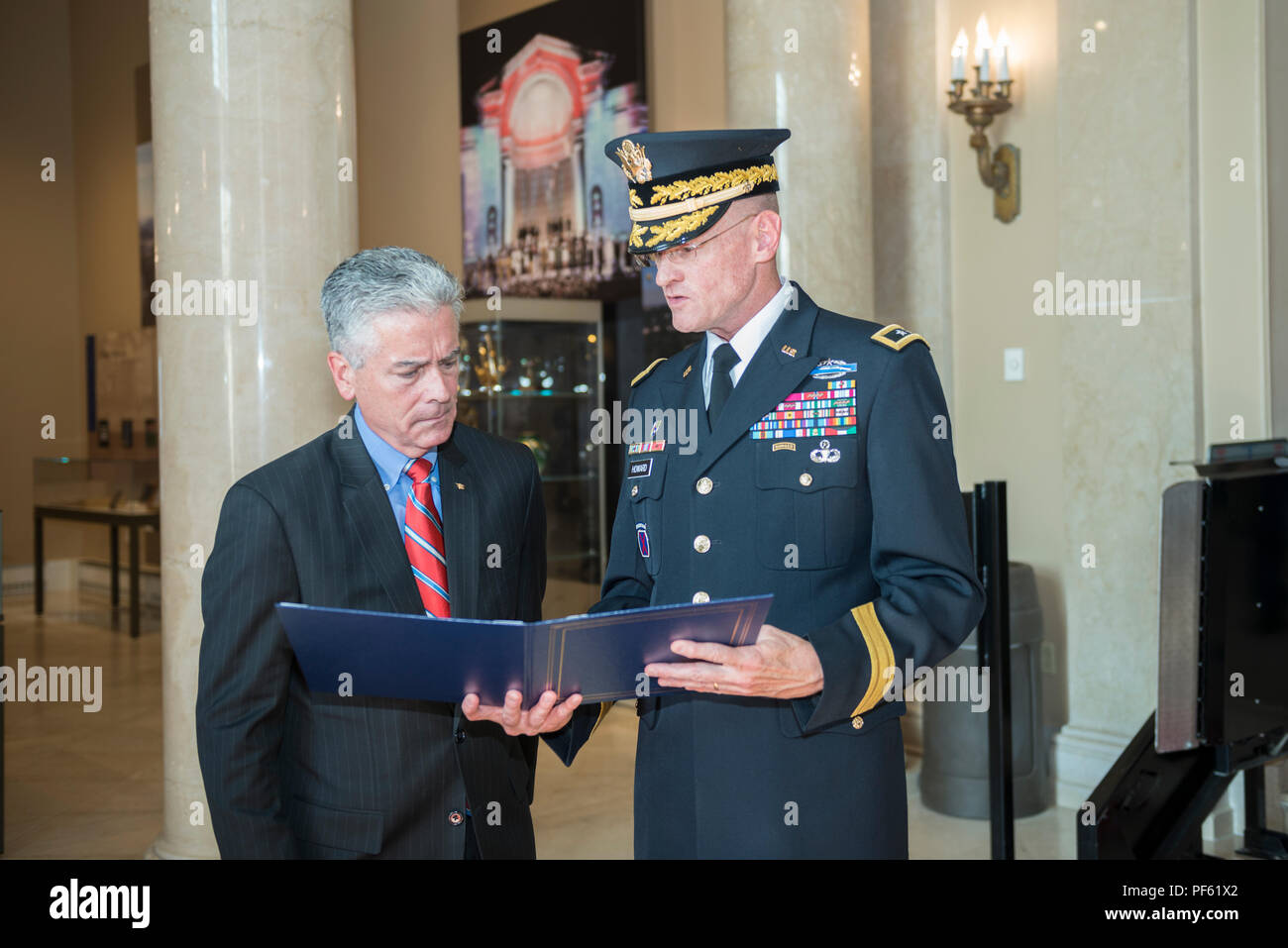 U.S. Army Maj. Gen. Michael Howard (right), commanding general, U.S ...