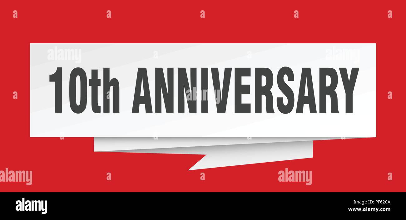 10th anniversary sign. 10th anniversary paper origami speech bubble ...