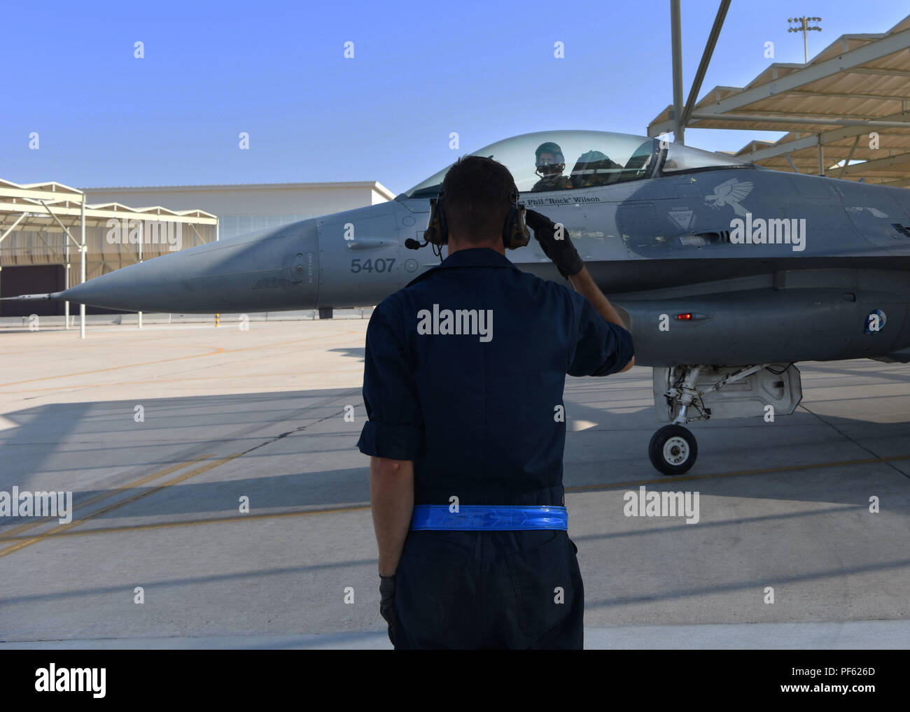 U.S. Air Force Airman Luke Prokop, 309th Aircraft Maintenance Unit crew ...