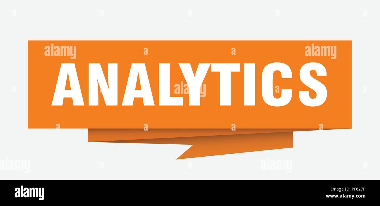 analytics sign. analytics paper origami speech bubble. analytics tag ...