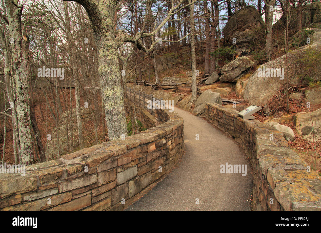 A trail leads visitors to the Pinnacle Overlook, which offers ...