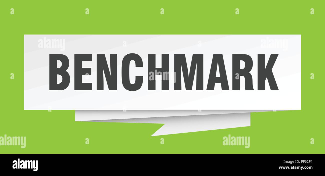 benchmark sign. benchmark paper origami speech bubble. benchmark tag ...