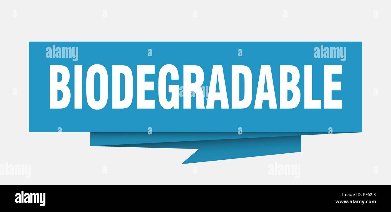 biodegradable sign. biodegradable paper origami speech bubble ...