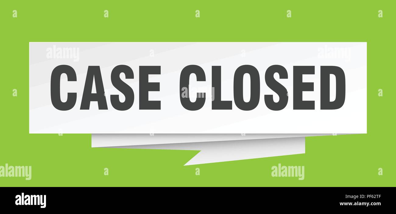 case closed sign. case closed paper origami speech bubble. case closed ...