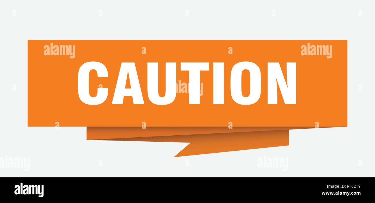 caution sign. caution paper origami speech bubble. caution tag. caution ...