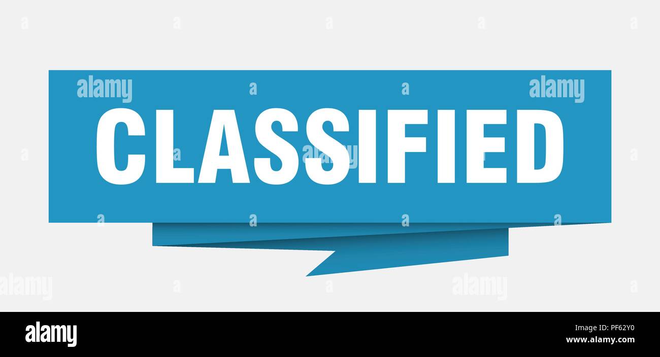 classified sign. classified paper origami speech bubble. classified tag ...