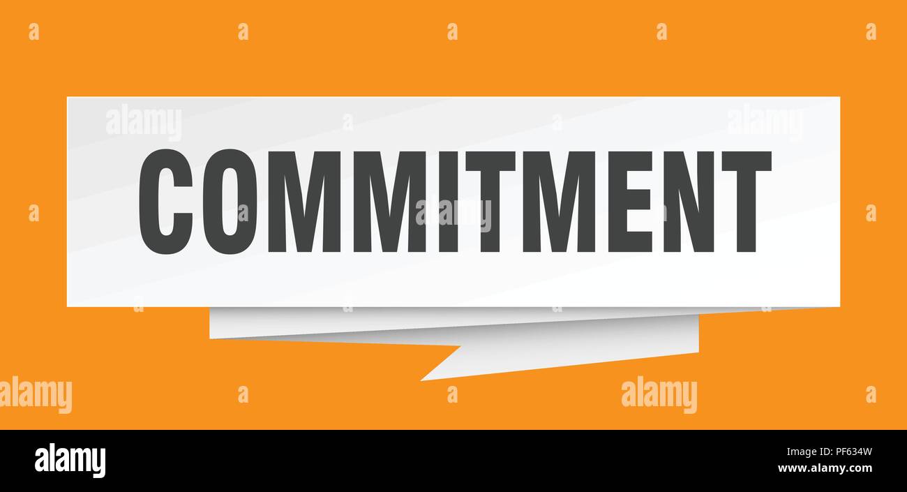 commitment sign. commitment paper origami speech bubble. commitment tag ...