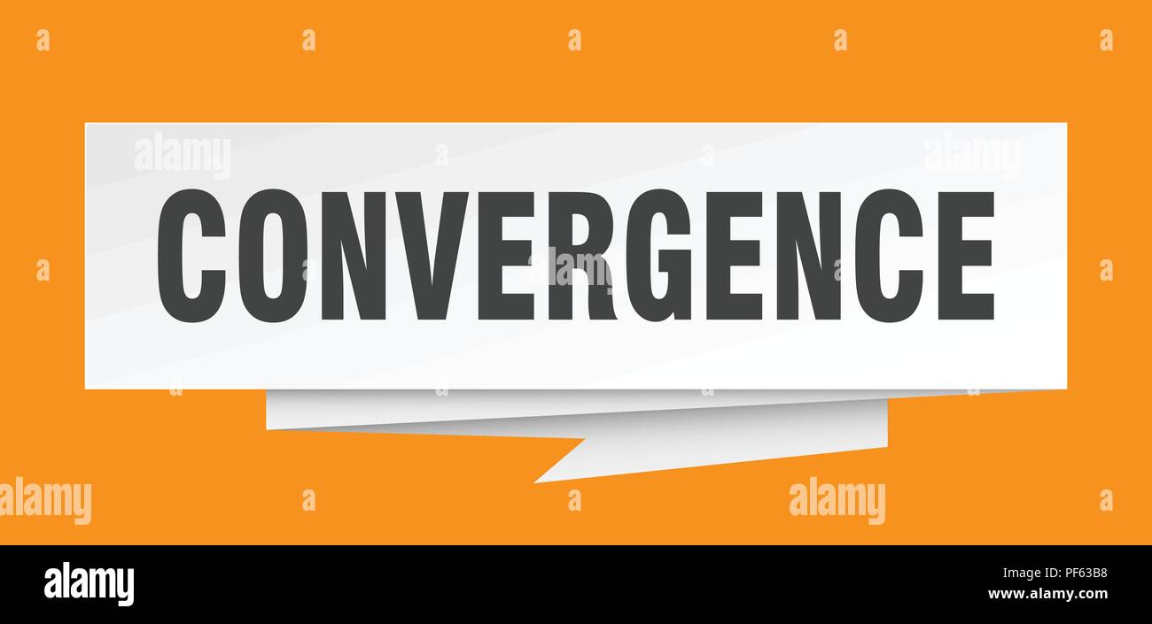 convergence sign. convergence paper origami speech bubble. convergence ...