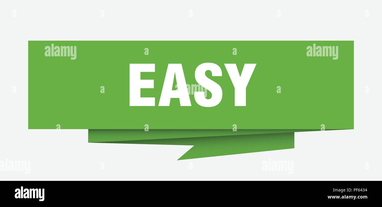 easy sign. easy paper origami speech bubble. easy tag. easy banner ...