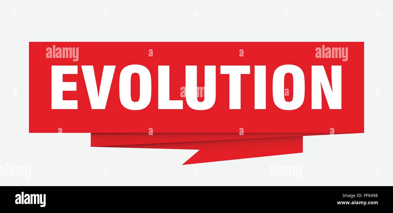 evolution sign. evolution paper origami speech bubble. evolution tag ...