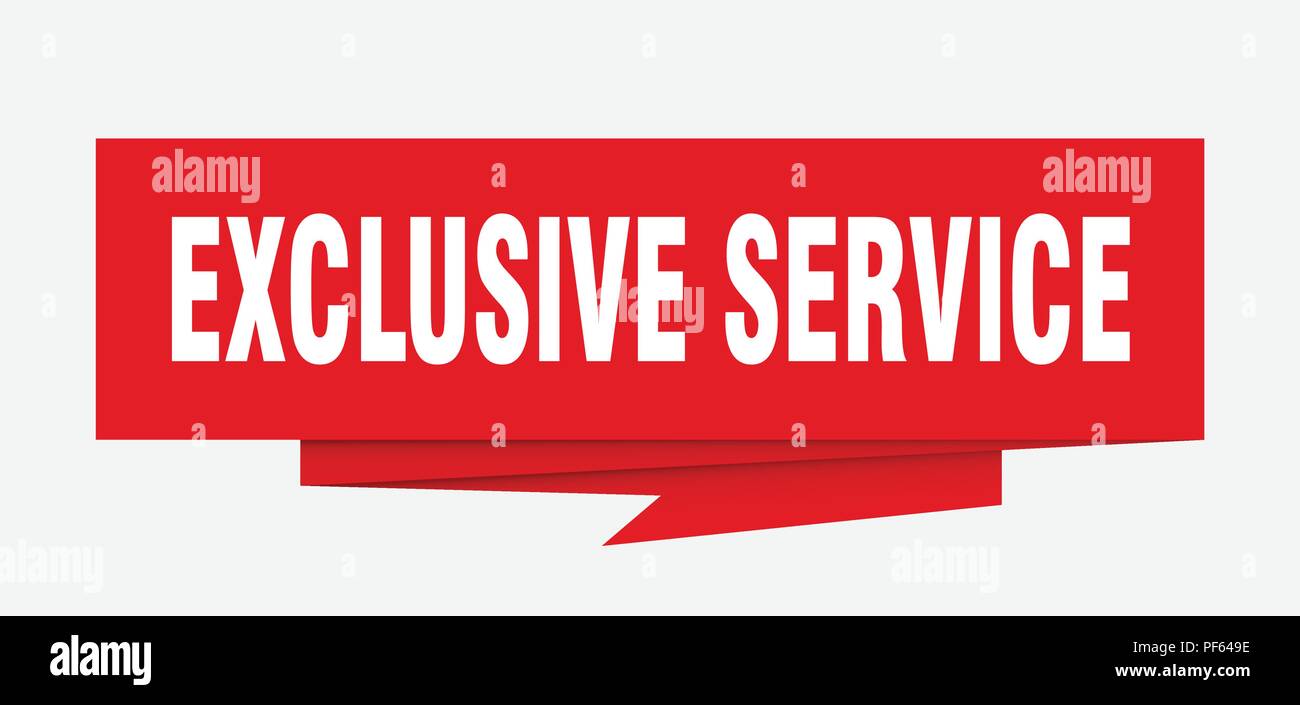 exclusive service sign. exclusive service paper origami speech bubble ...